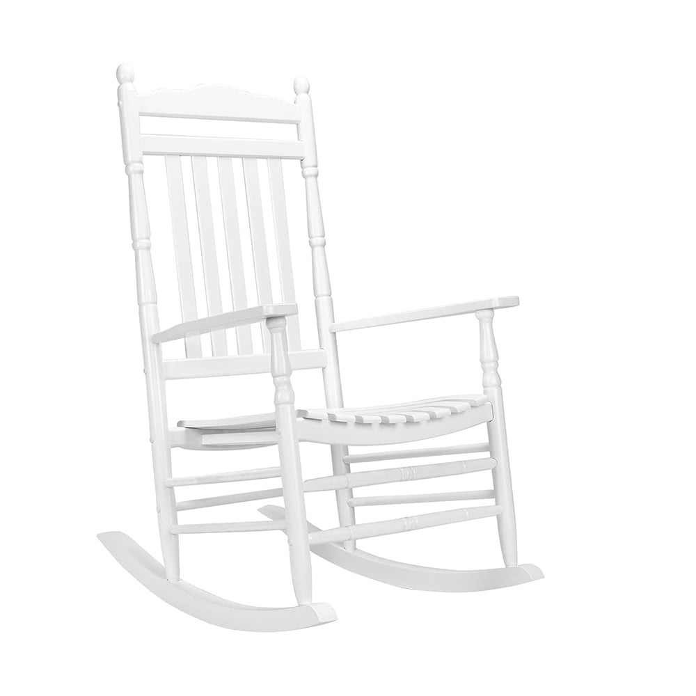 Wood Rocking Chair Outdoor, Solid Wood High Back Seat, Reclining Seat ...
