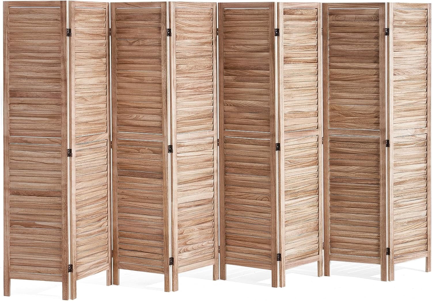 Wood Room Divider, 8 Panel Wood Folding Privacy Screen, 66.9 Inches ...