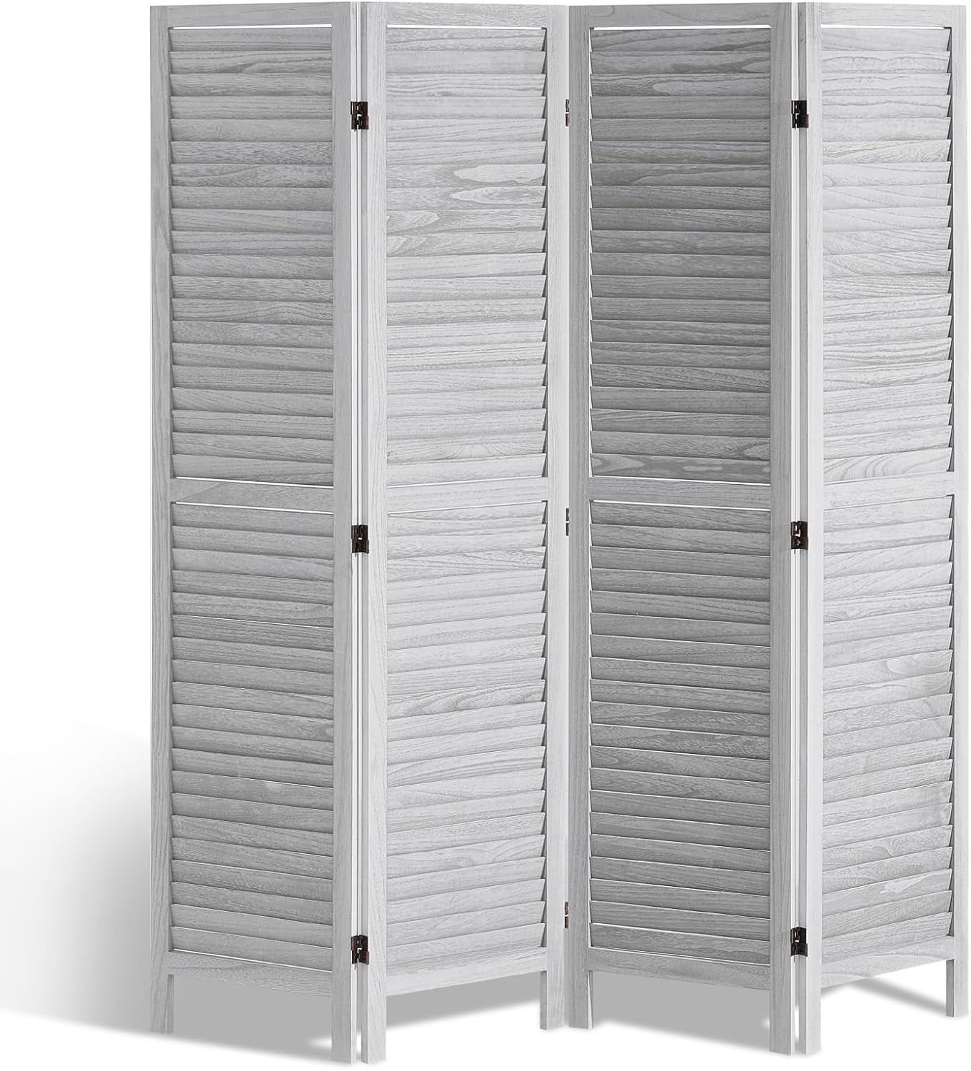 Wood Room Divider 8 Panel Wood Folding Privacy Screen 66.9 Tall Indoor ...