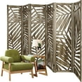 Wood Room Dividers 4 Panel Premium Wooden Room Dividers Wall for ...