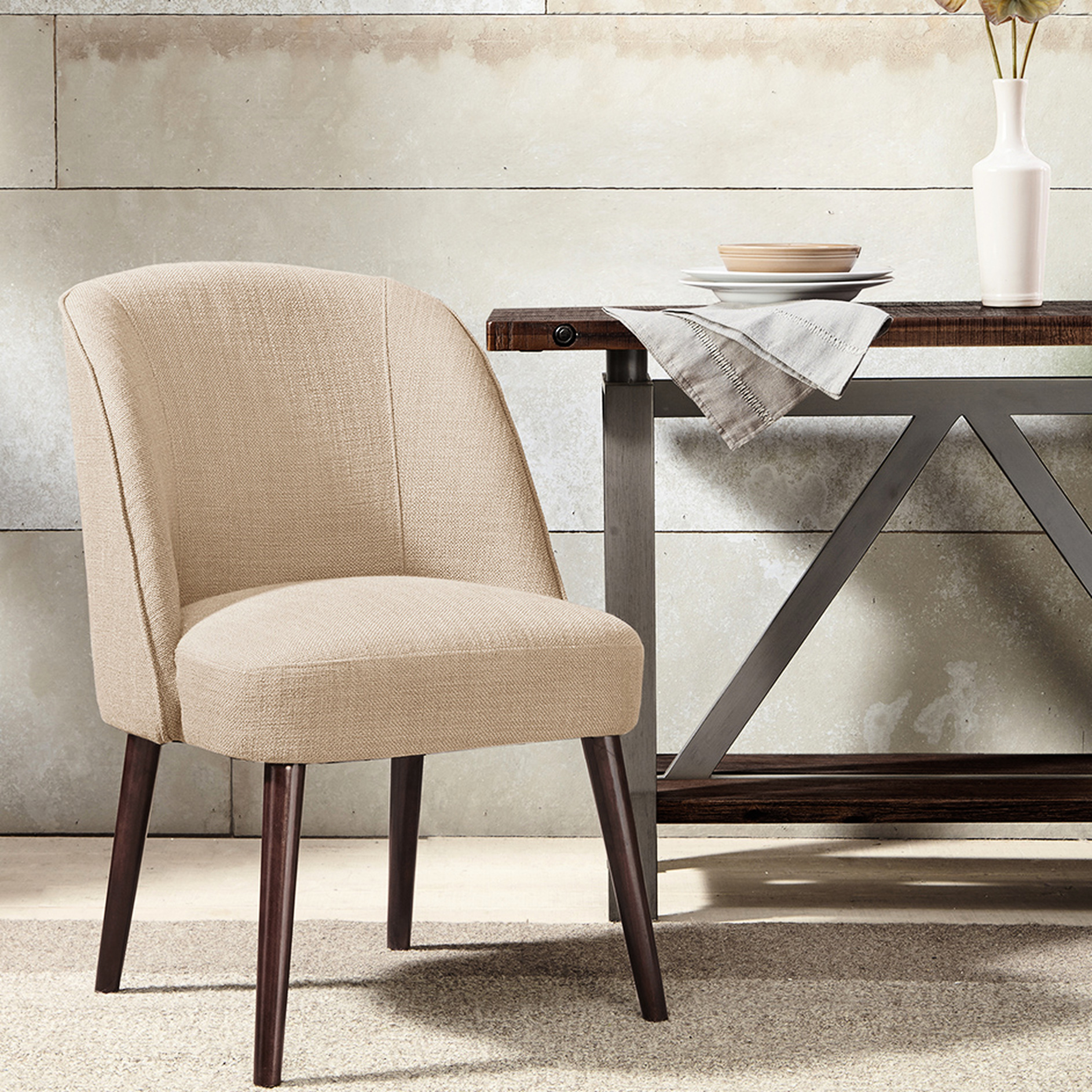 Wood Rounded Back Chair With 6.25" Thick Seat Cushion For Extra Support ...