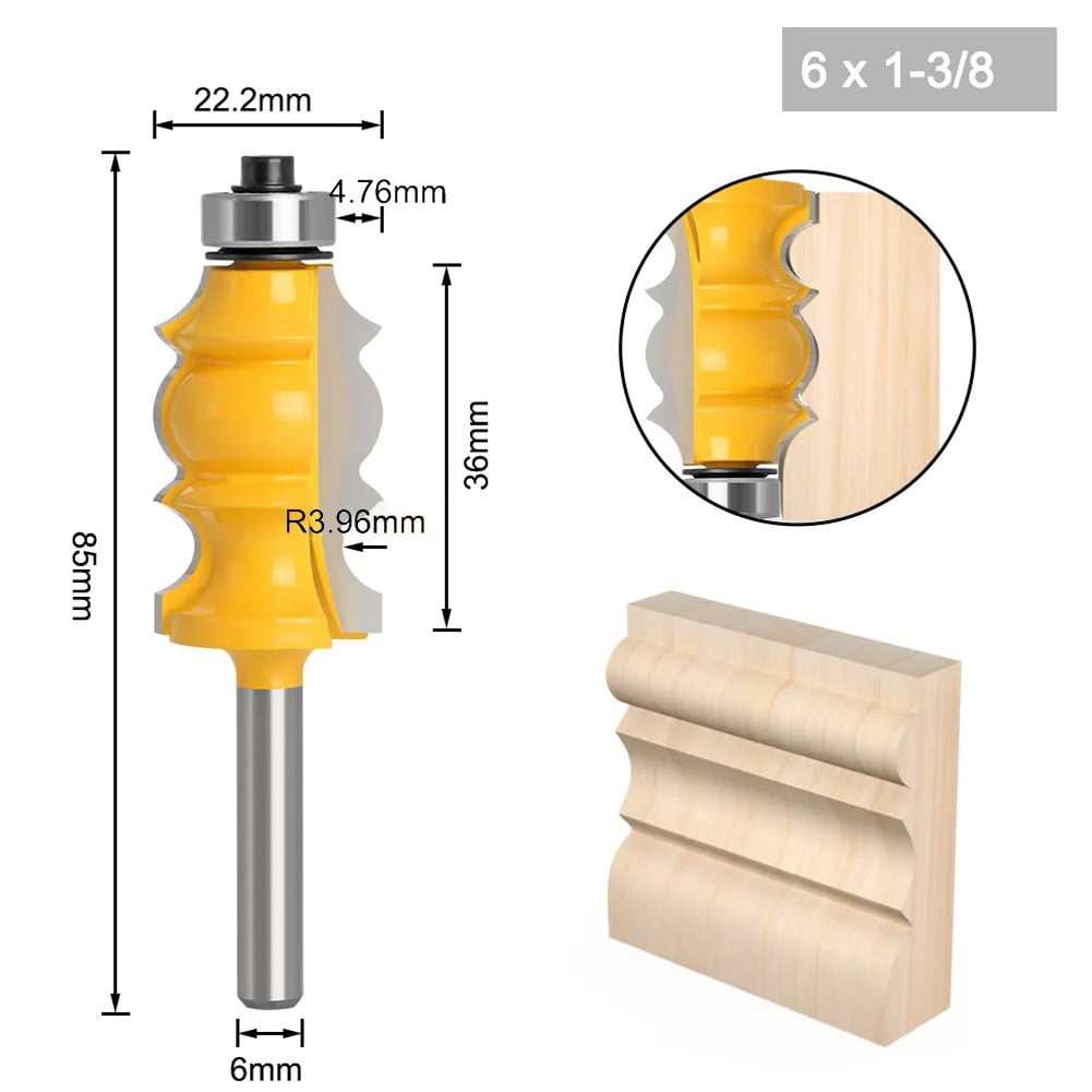 Wood Router 6mm Shank Straight End Mill Trimmer Cleaning Flush Trim ...