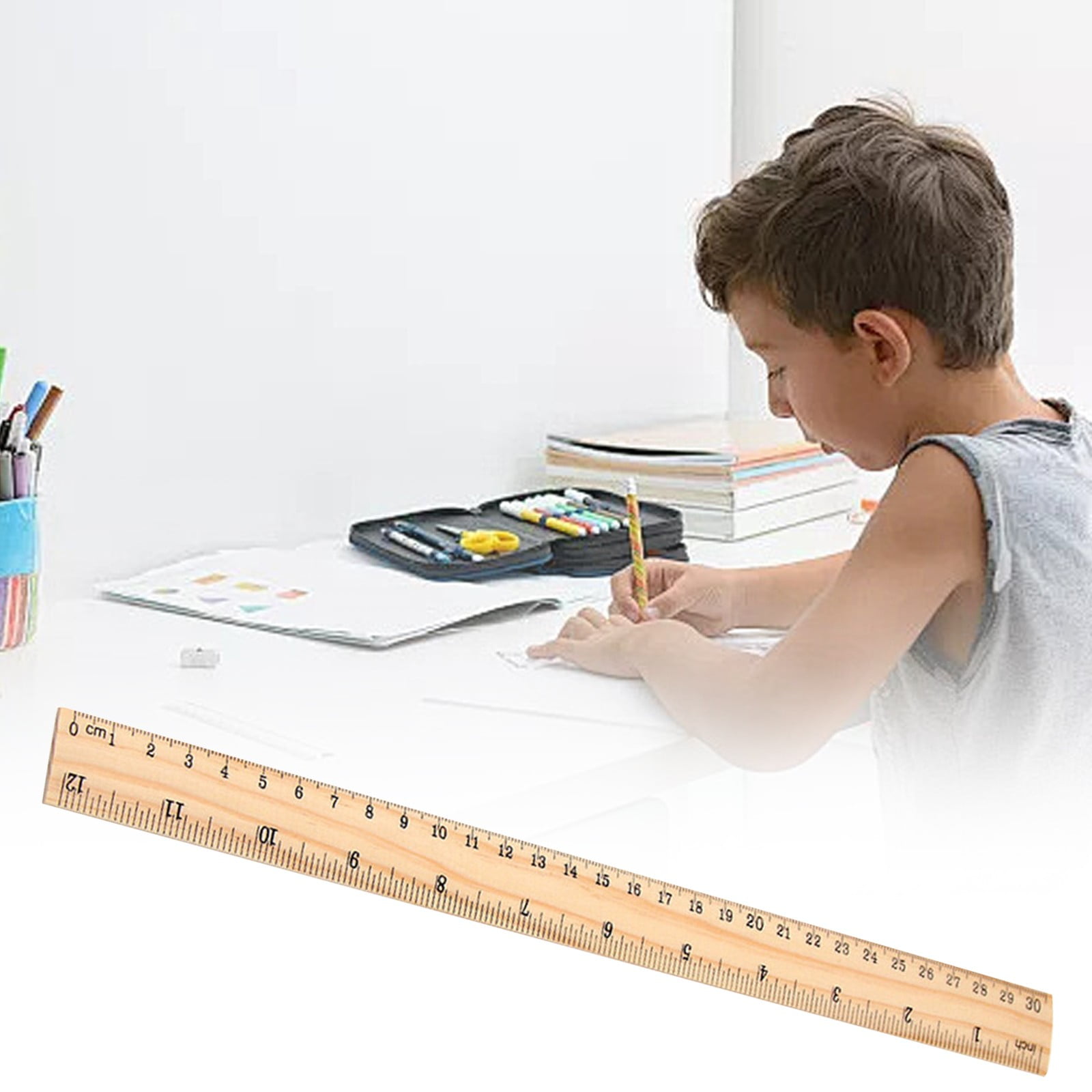 Wood Ruler 12 Inch – Dual-Sided Measuring Tool with Inches ...