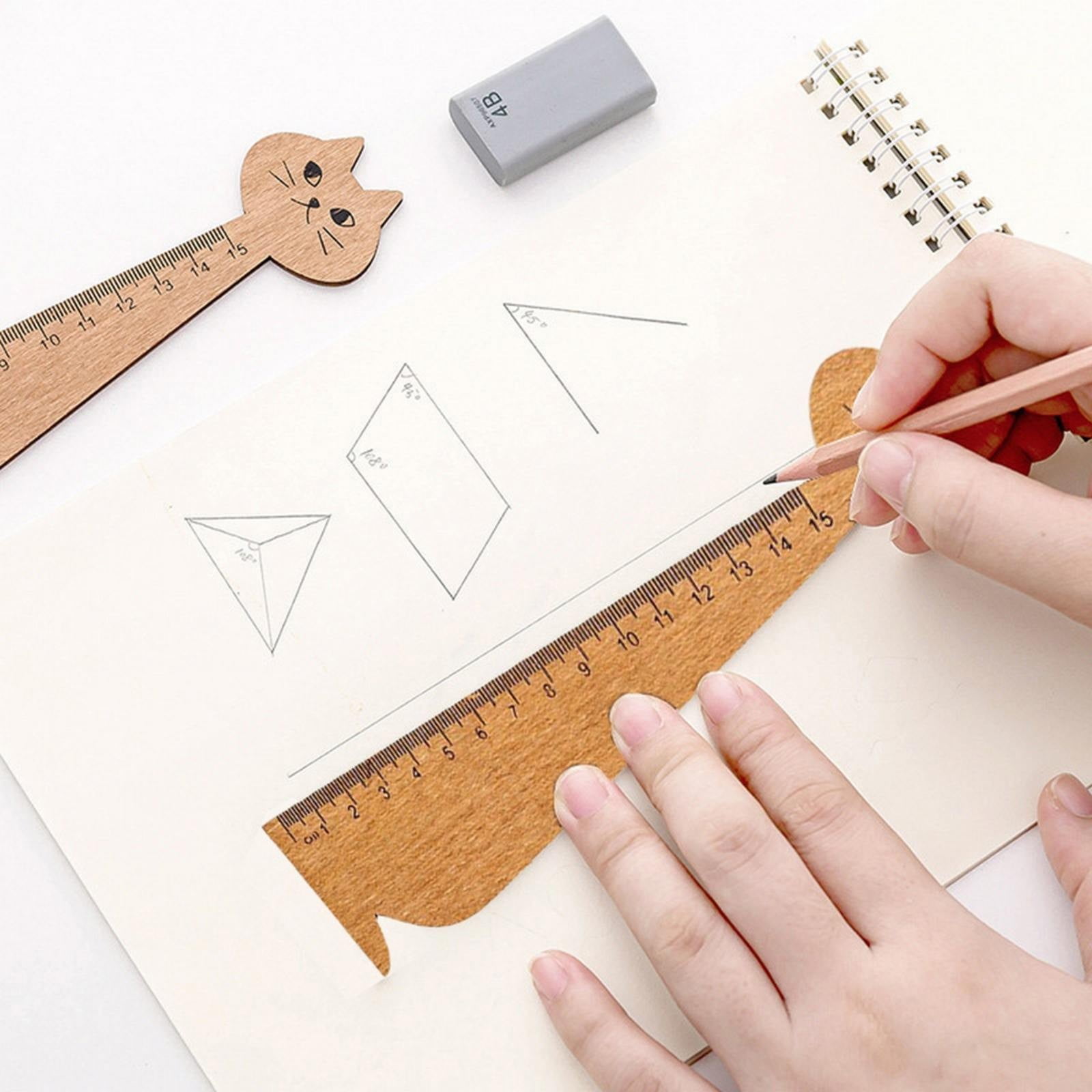 The Cartoon Cat Ruler Is Brown|Wood Ruler Tool Ruler Student Ruler ...