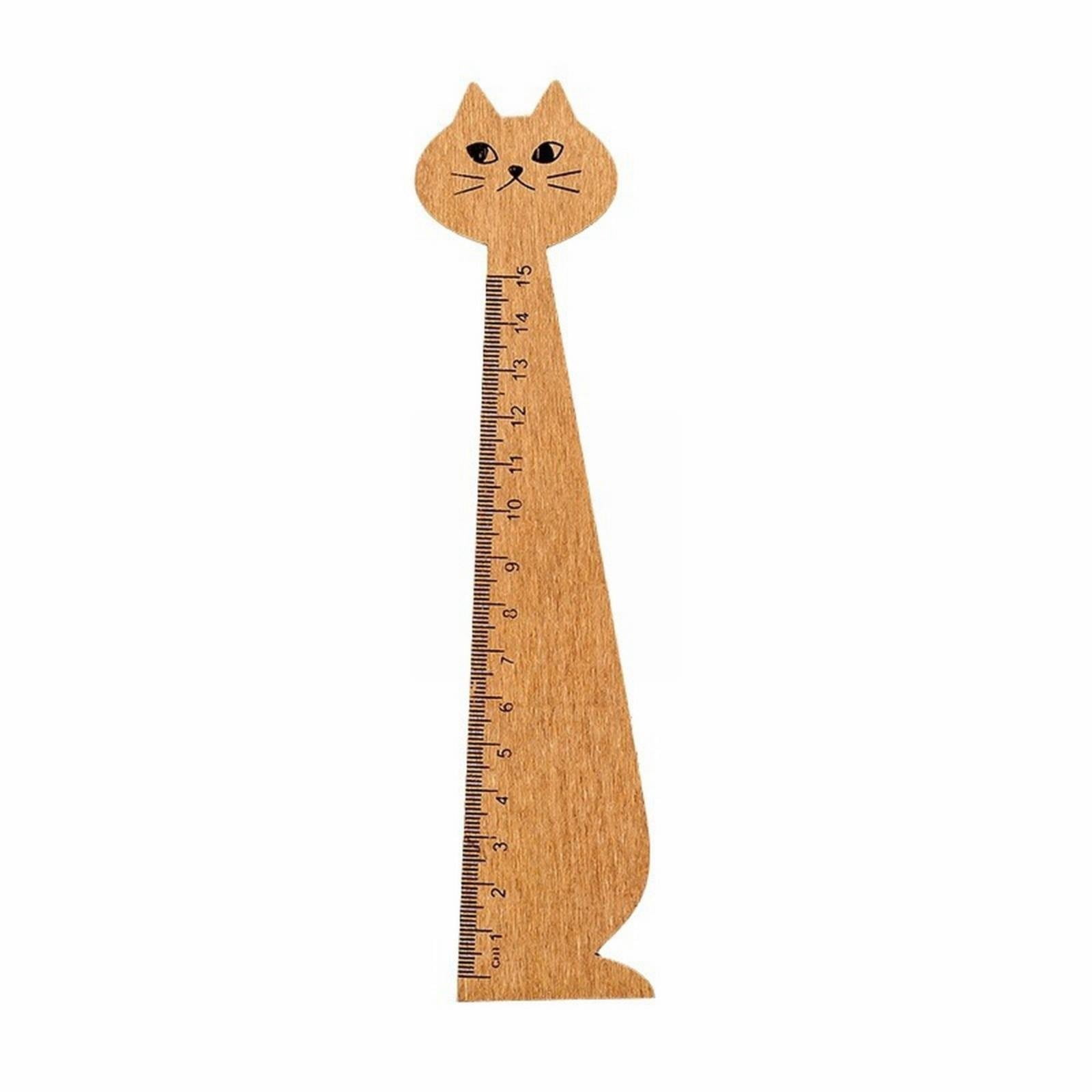 Wood Ruler Tool Ruler Student Ruler Creative Cat Styling And Useful For ...