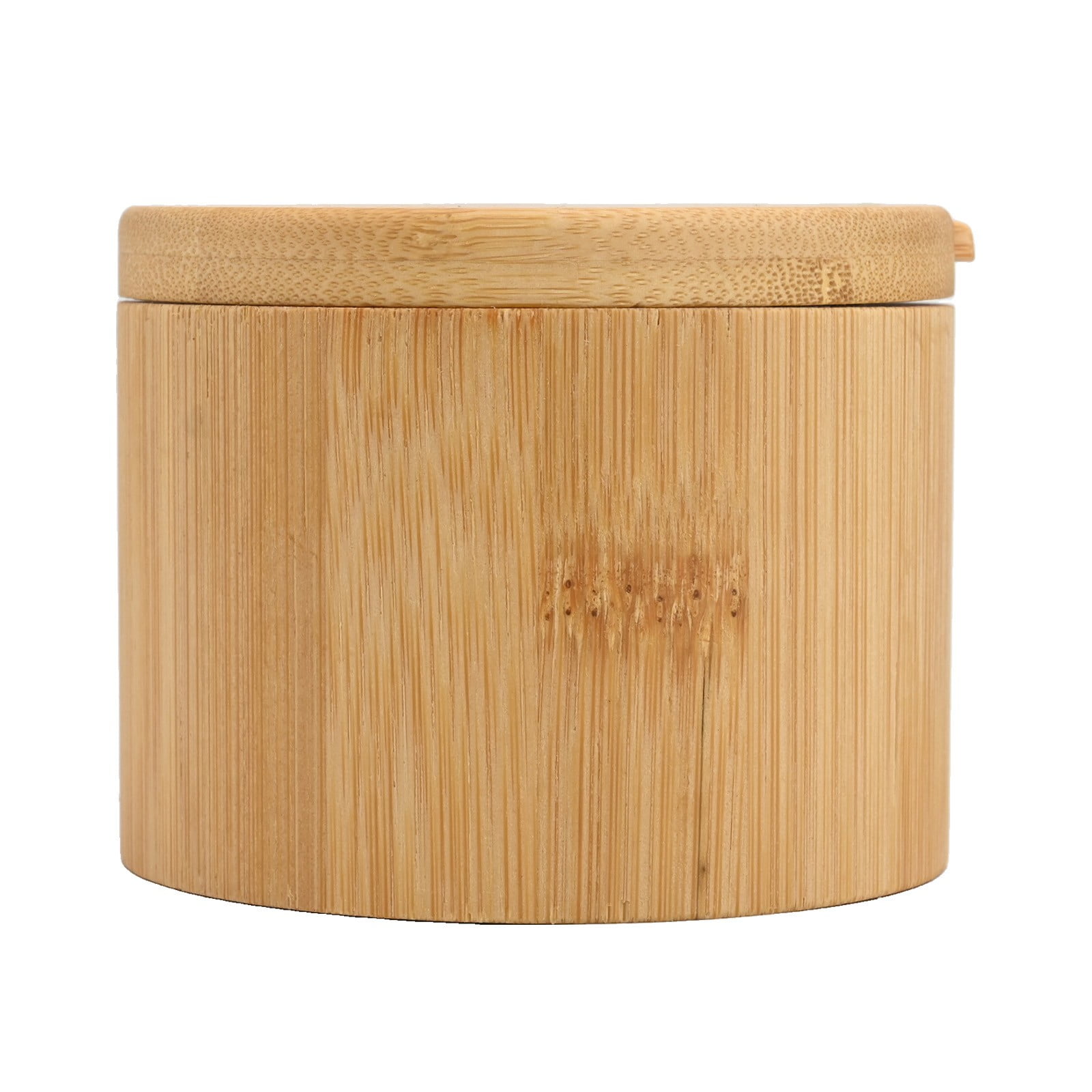 Wood Salt Cellar, With Built-In Spoon, Salt Box Bowl With Magnetic ...