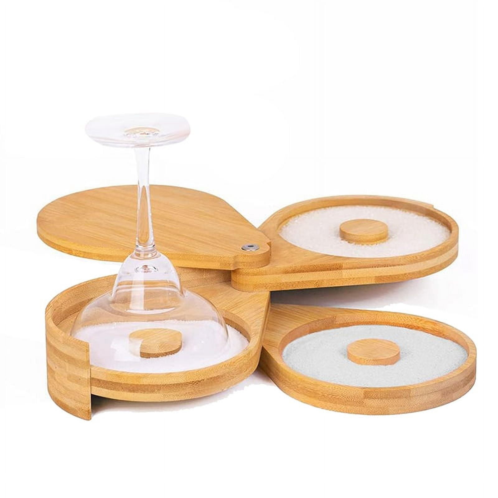 Wood Salt Rimmer Cocktail Rimmer Kit Diameter Glass Rimmer with Lid ...