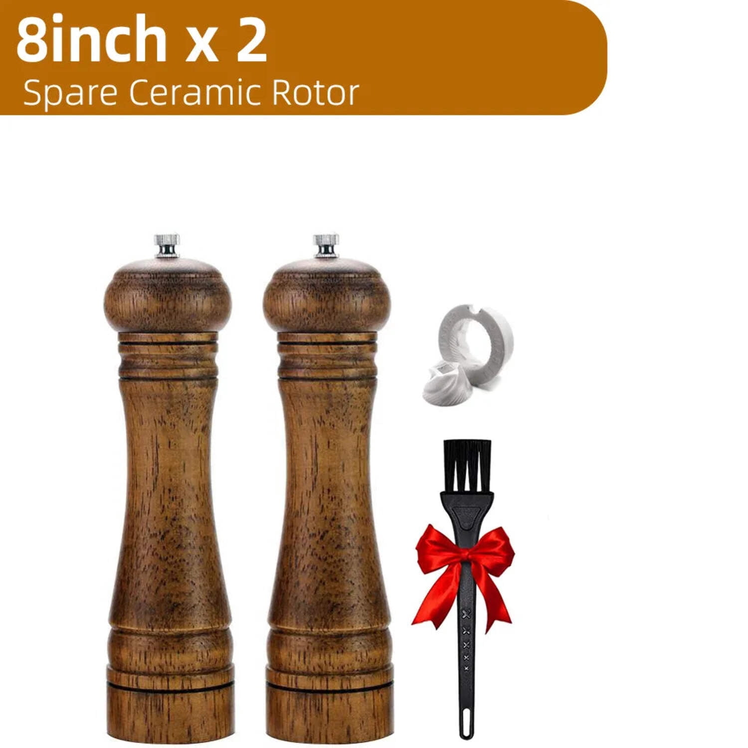 Wood Salt and Pepper Grinder Set, Pepper Mill, Salt Shakers w ...