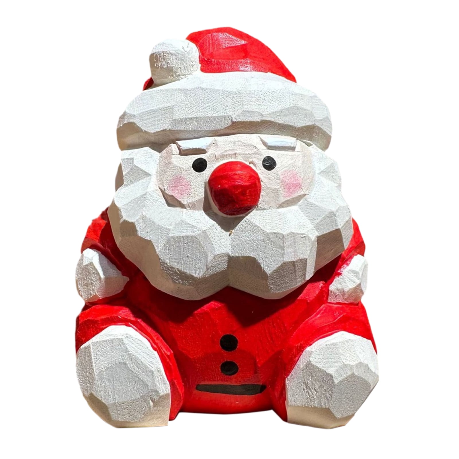 Wood Santa Statue,Wooden Carved Santa Claus Shelf Decorations,Exquisite ...