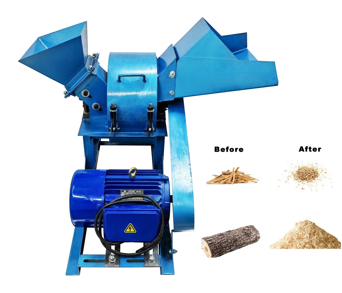 Wood Sawdust Crusher Machine Tree Branch Wood Chipper Shredder Grinder ...