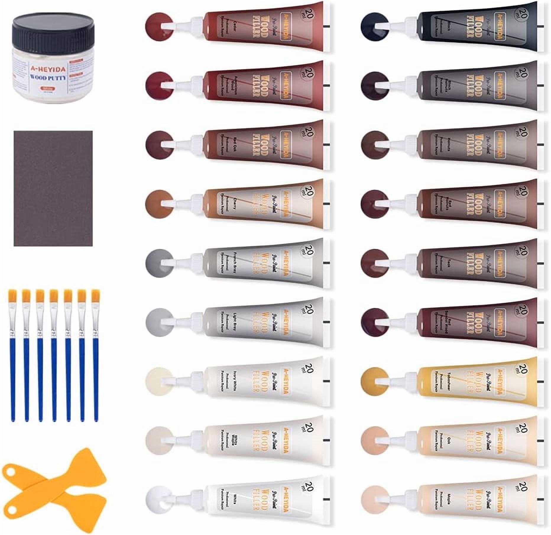 18-Piece 18 Color Furniture Touch-Up Kit with Wood Fillers Paste ...