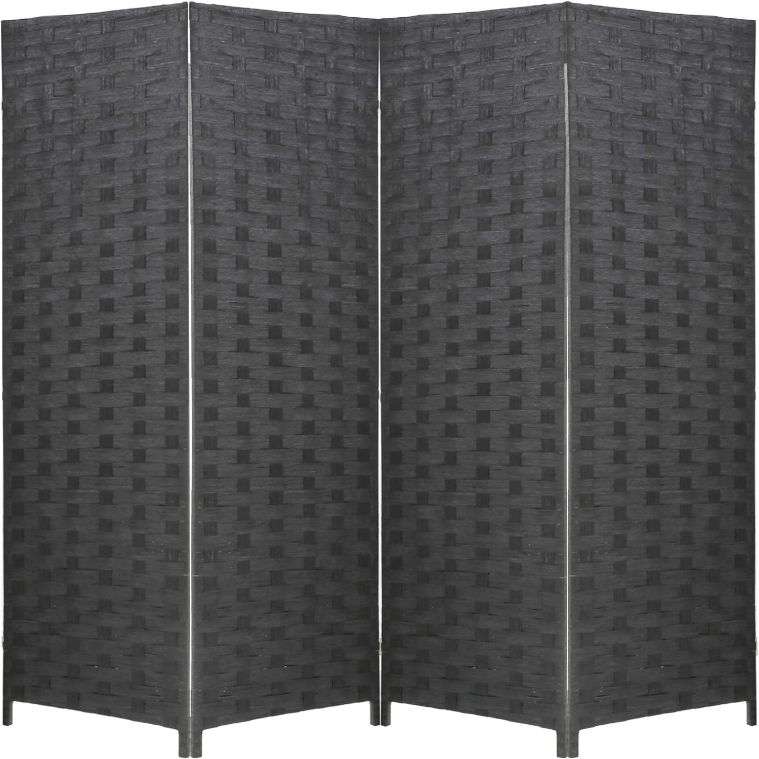 Wood Screen Folding Screen Room Dividers 4-Panel Mesh Design Privacy ...