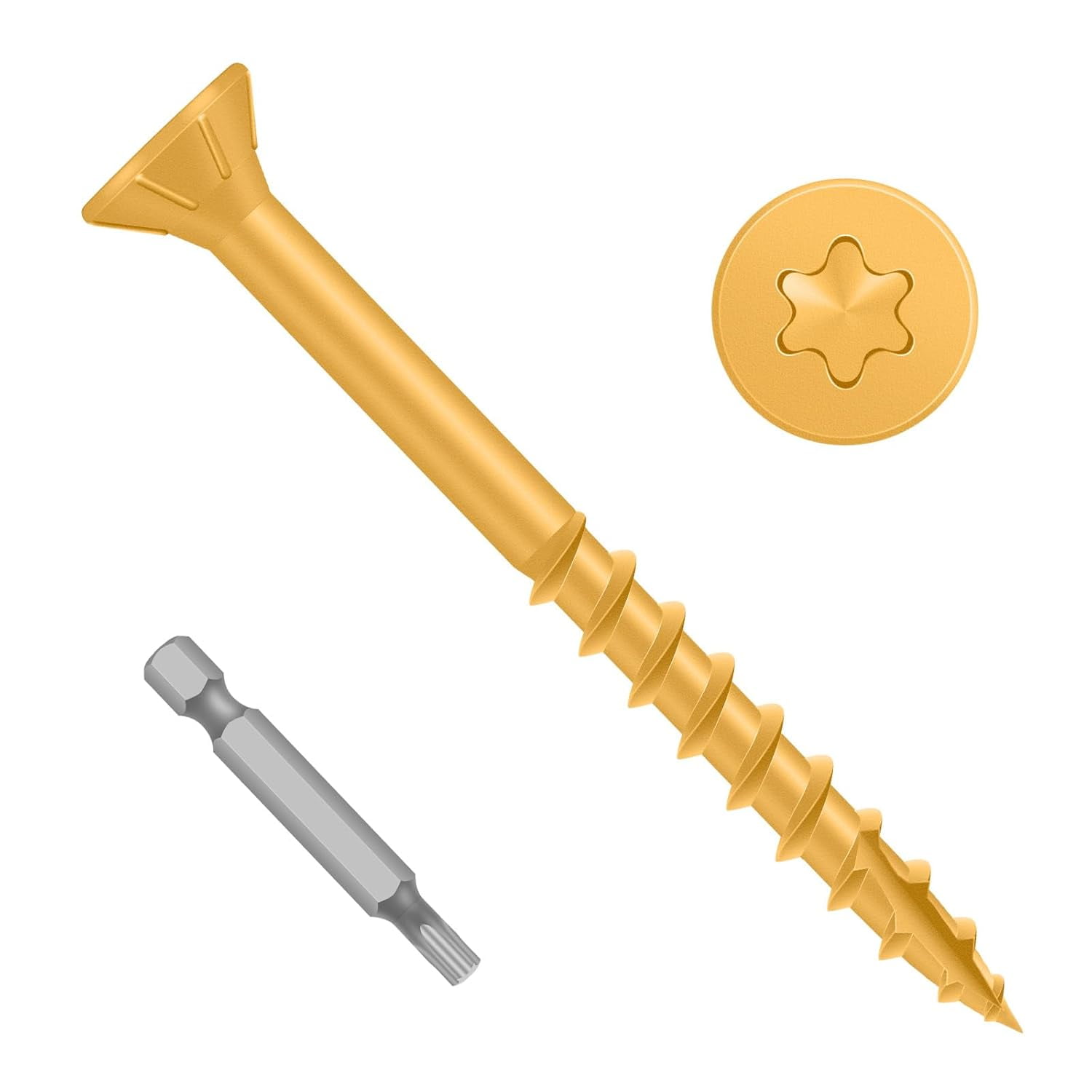 Wood Screws 2-1/2 Inch, #10 x 2-1/2" Deck Screws, Epoxy Coated Outdoor ...