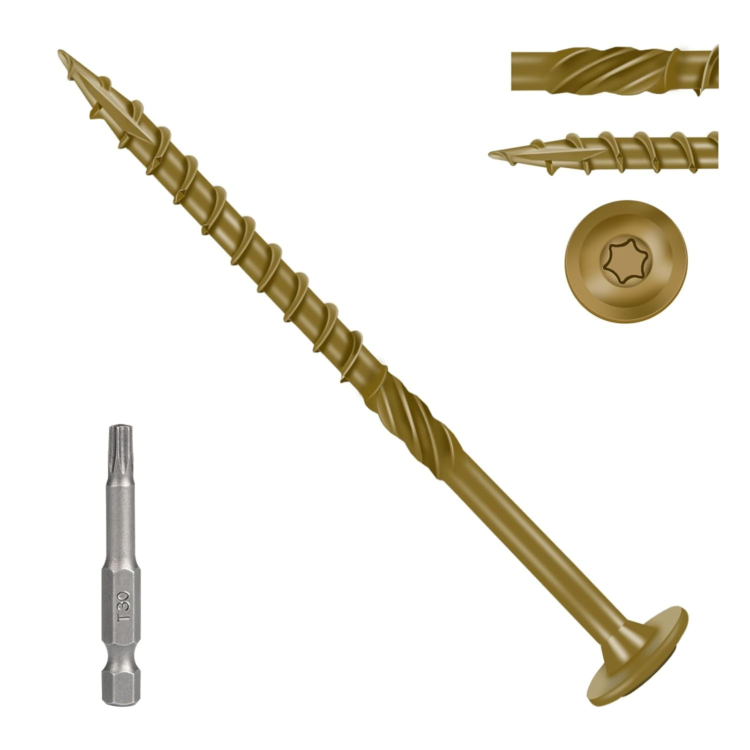 Wood Screws 4 Inch, #14×4" Heavy-Duty Architecture Outdoor Deck Screws ...