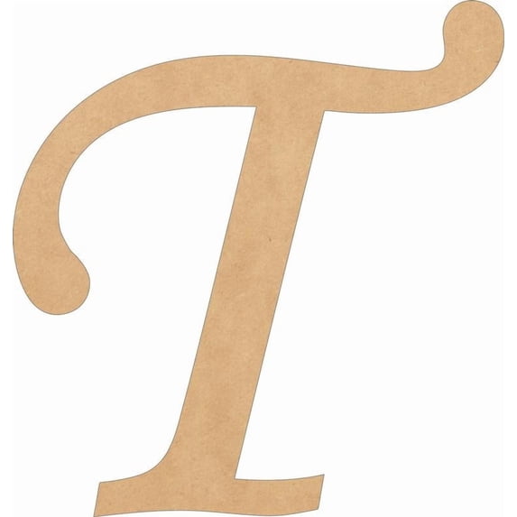 Wood Script Letters, Blank 6'' Monotype Font T, Craft Wall Hanging ...