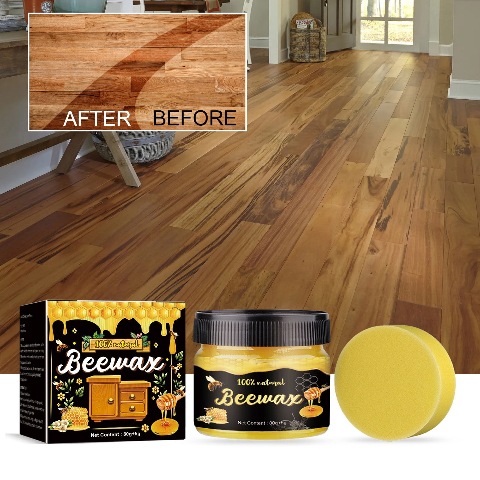 Wood Seasoning Beeswax, Beeswax Furniture Polish, 100% Natural ...
