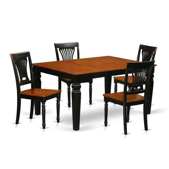 Wood Seat Dinette Set with One Weston Dining Room Table & 4 Solid ...