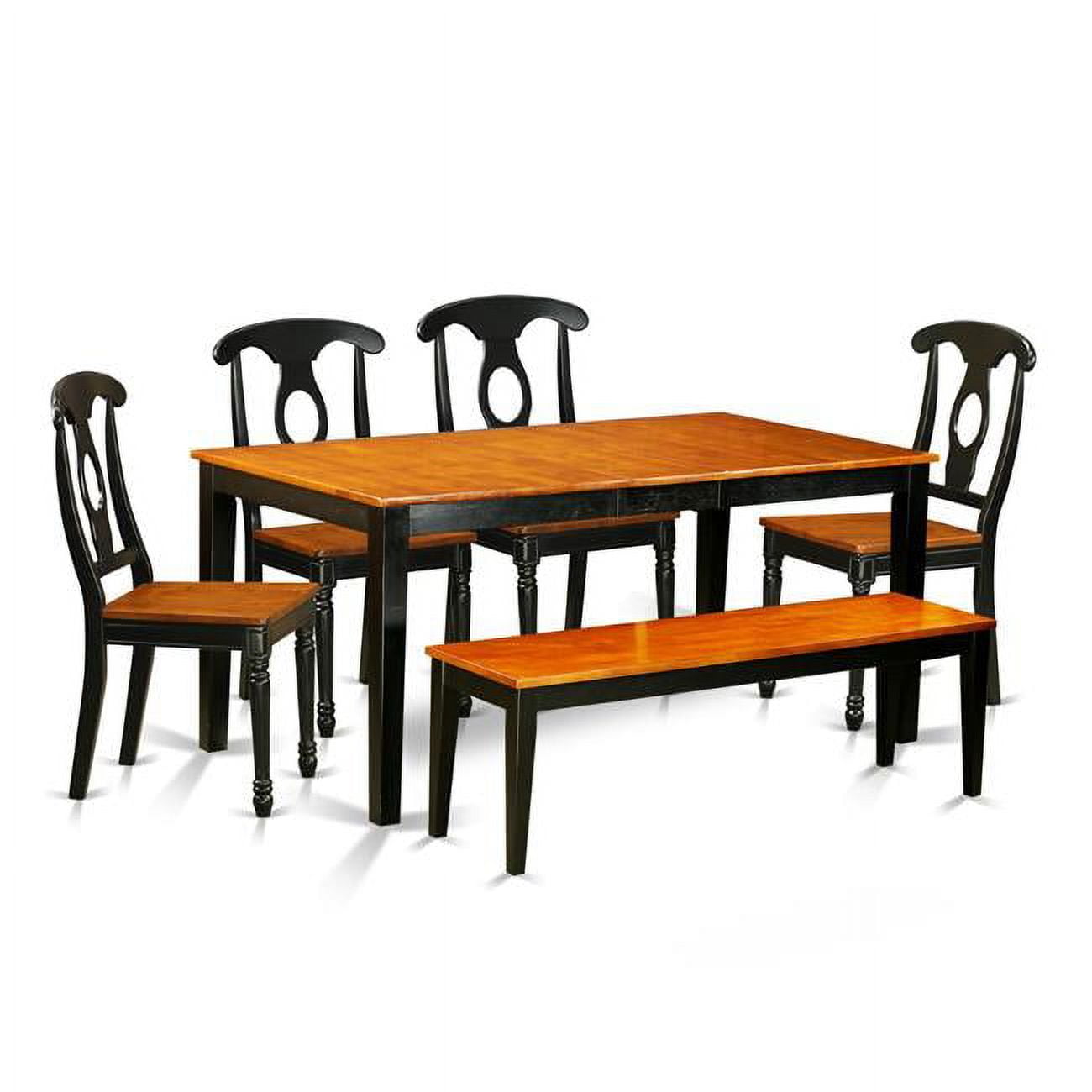 Wood Seat Dining Room Set with Kitchen Table & 4 Chairs Plus Bench ...