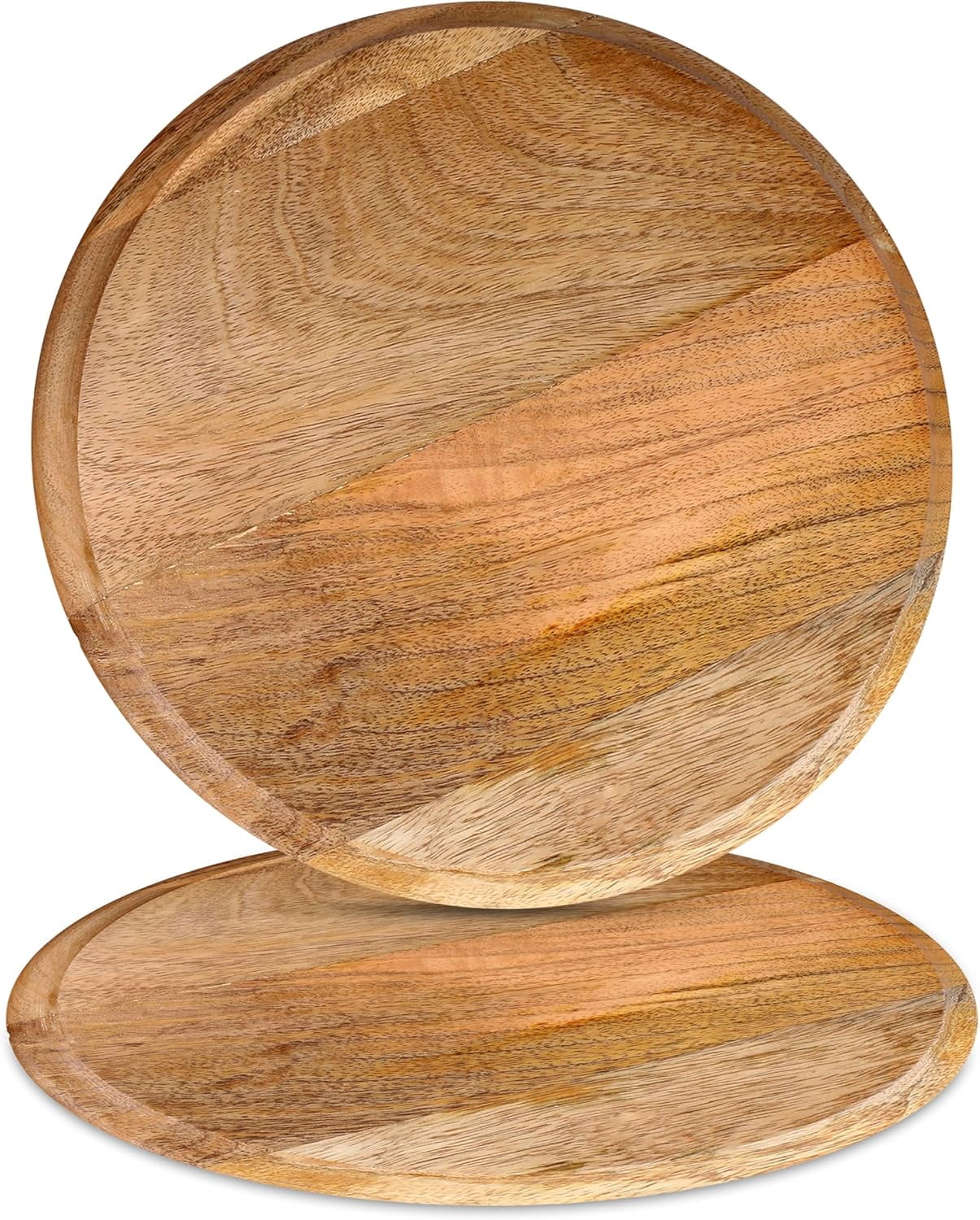 Wood Serving Charger Plates - Dinnerware Round Rustic Thanksgiving ...