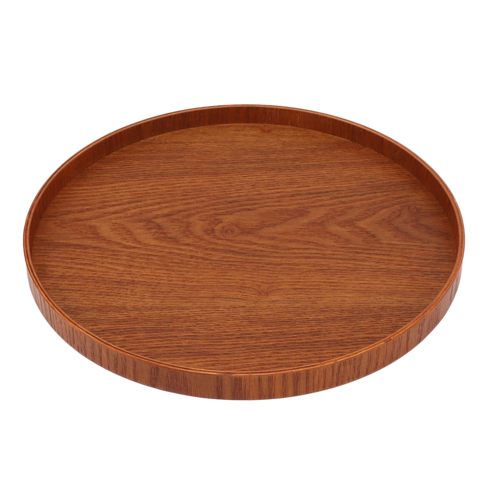 Wood Serving Tray 11.8in Sturdy Wood Round Multifunction Wooden Tea ...