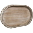 Wood Serving Tray, Farmhouse Wooden Tray for Coffee Table, Oval Beaded ...