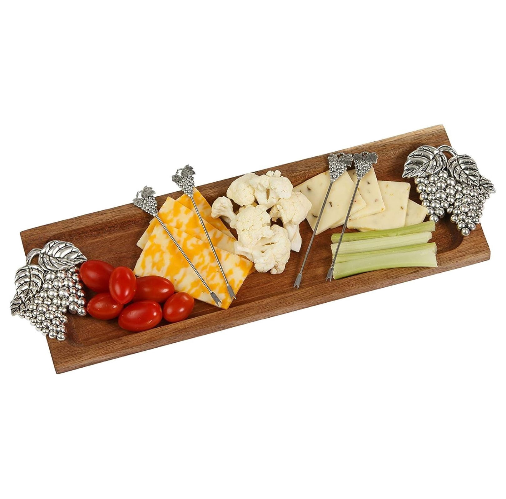 Wood Serving Tray Food Tray with Matching Food Picks by (Grapes ...