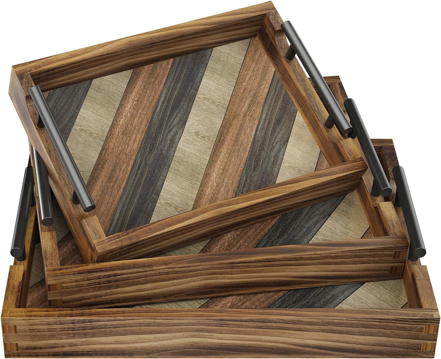 Customer reviews for Wood Serving Tray with Handles, Butizone Rustic ...