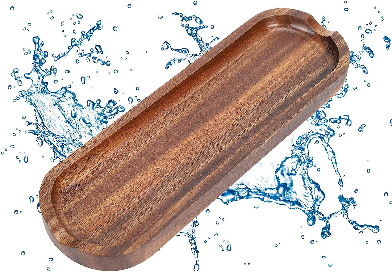 Wood Serving Tray, Teak Spatula Rest with Inlay Design, Spoon Rest ...