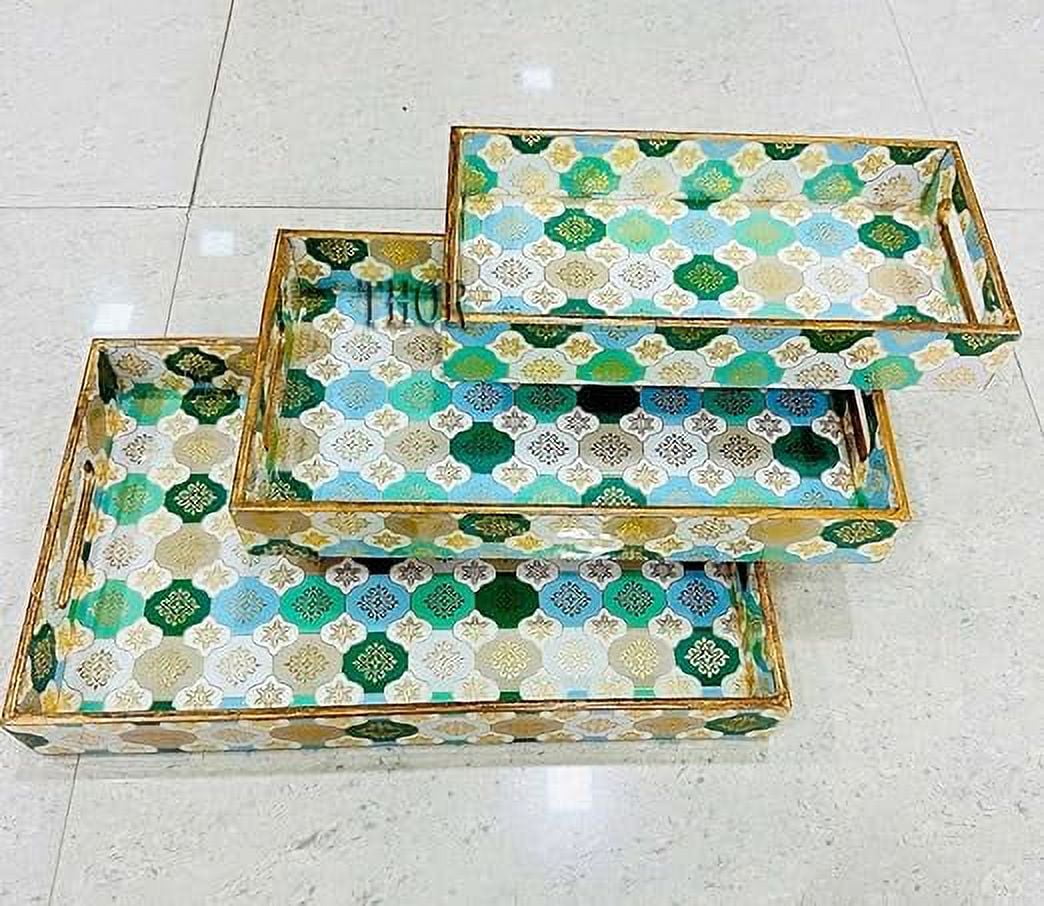 Wood Serving Tray with Handles Serving Tray Set for Food,Breakfast ...