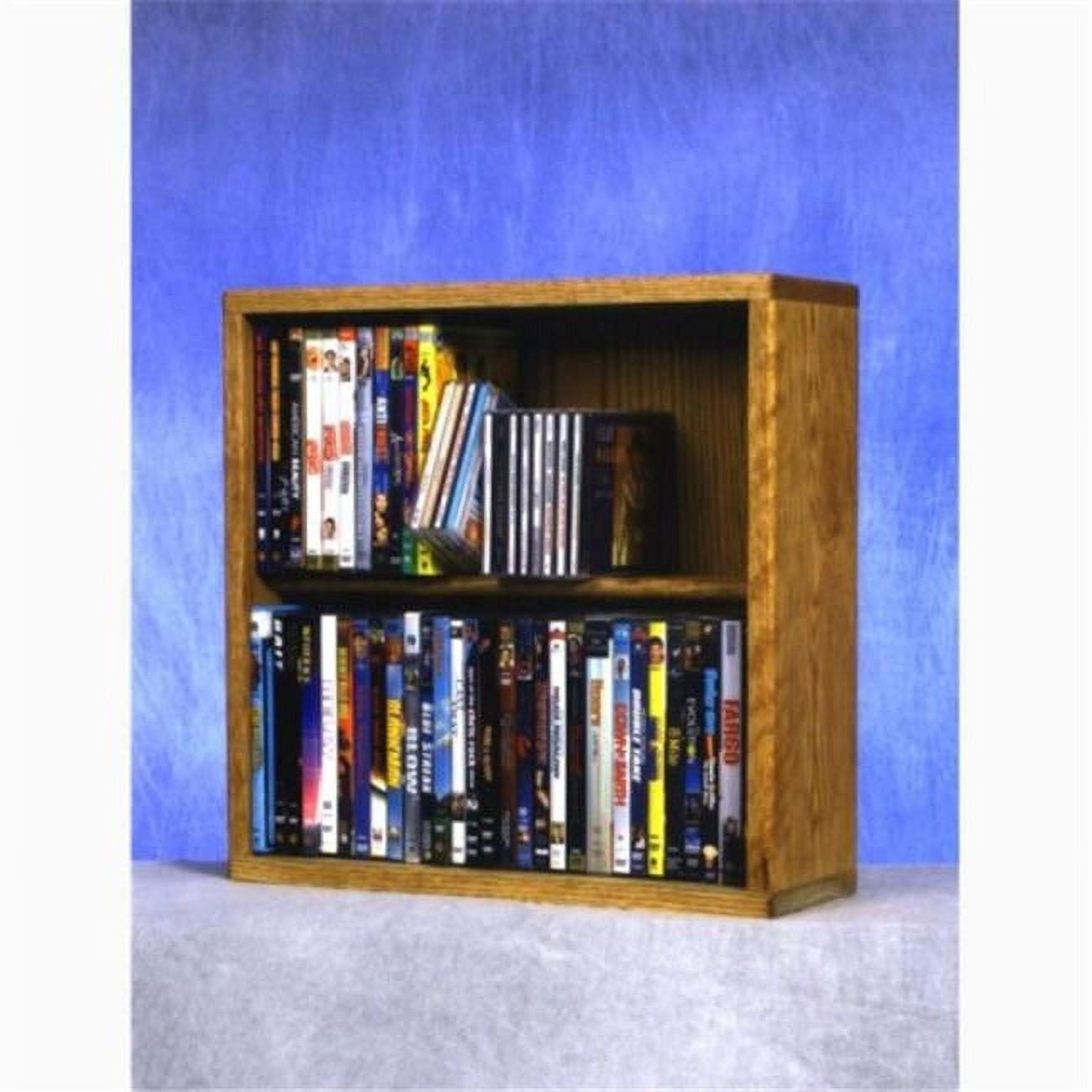 Wood Shed 215-18 Combo Solid Oak 2 Row Dowel CD-DVD Cabinet Tower ...
