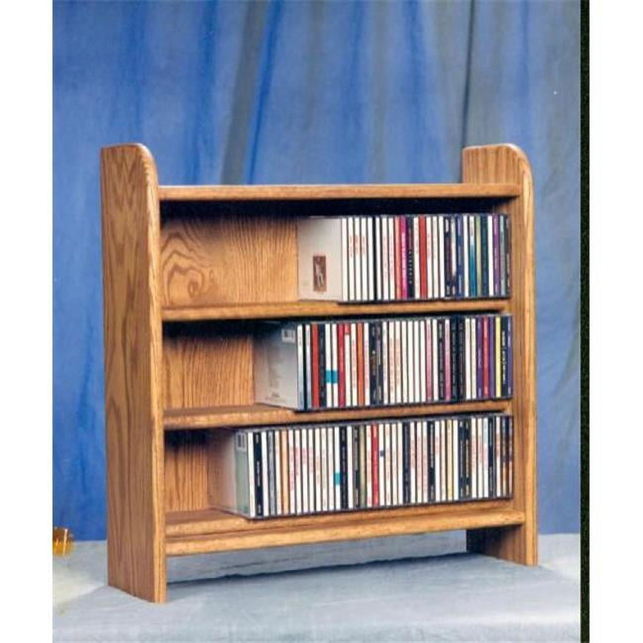Wood Shed 302 Solid Oak 3 Shelf CD/DVD Storage Cabinet for Media and ...
