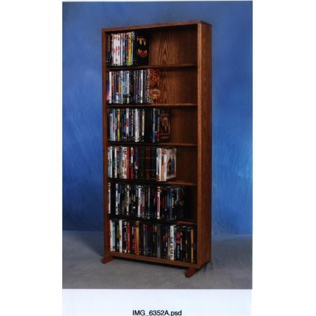 Wood Shed Solid Oak 6 Row Dowel DVD Cabinet Tower - CD/DVD Storage ...