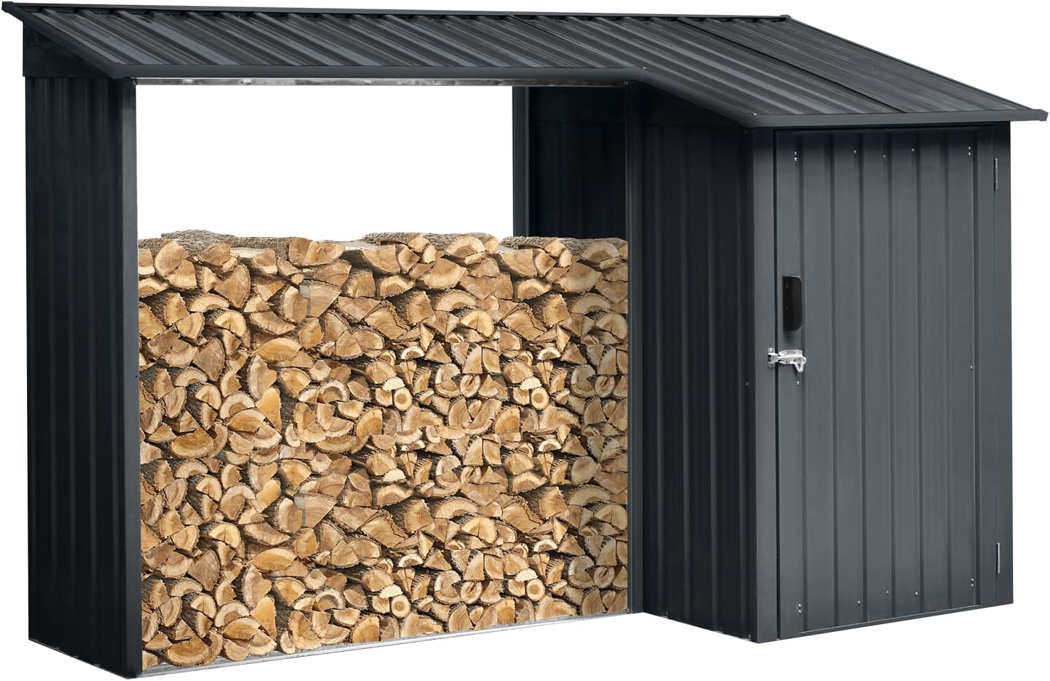 Wood Shed – Durable Galvanized Steel Firewood Storage, Rust & Weather ...