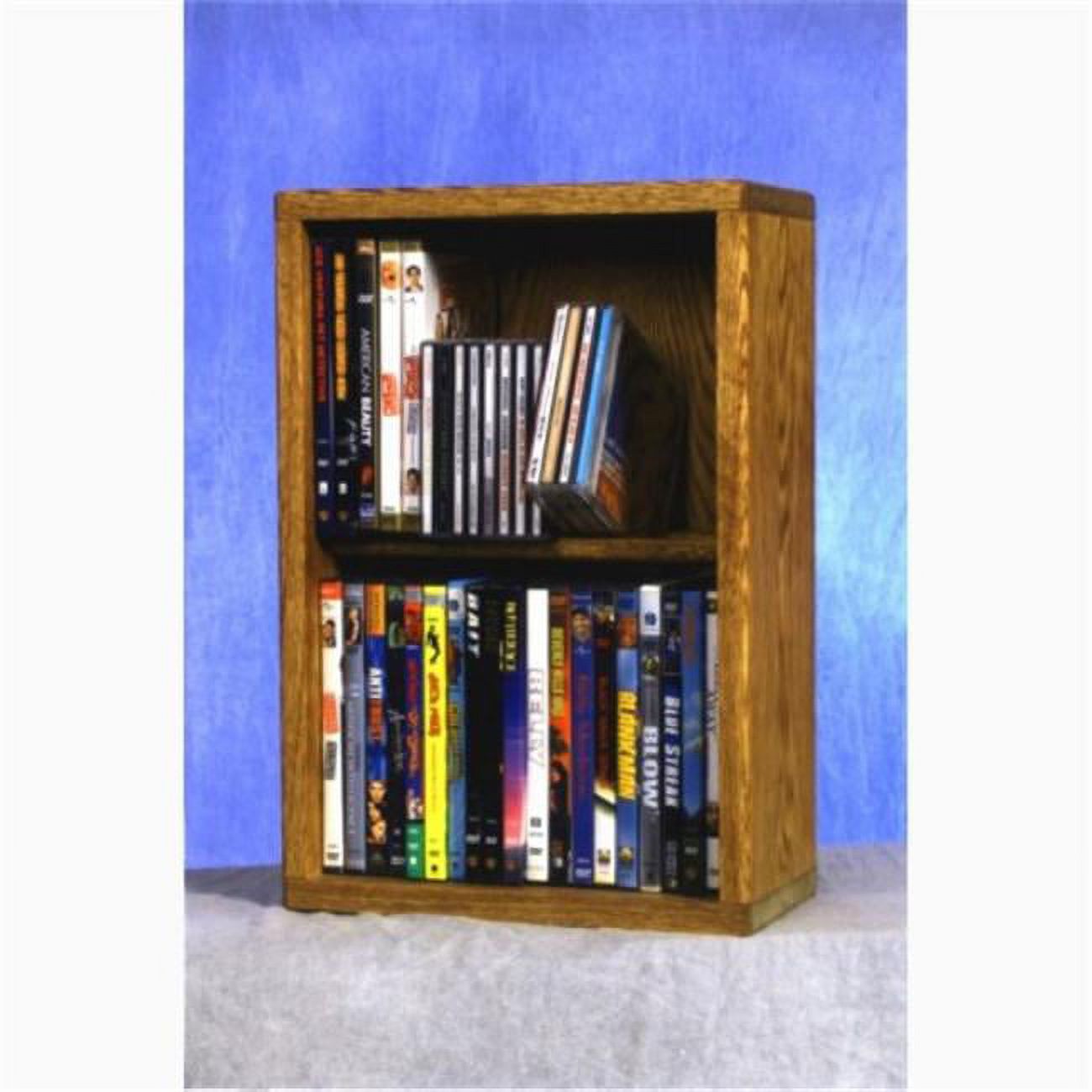 Wood Shed Solid Oak 2 Row Dowel CD-DVD Cabinet Tower - Honey Oak ...