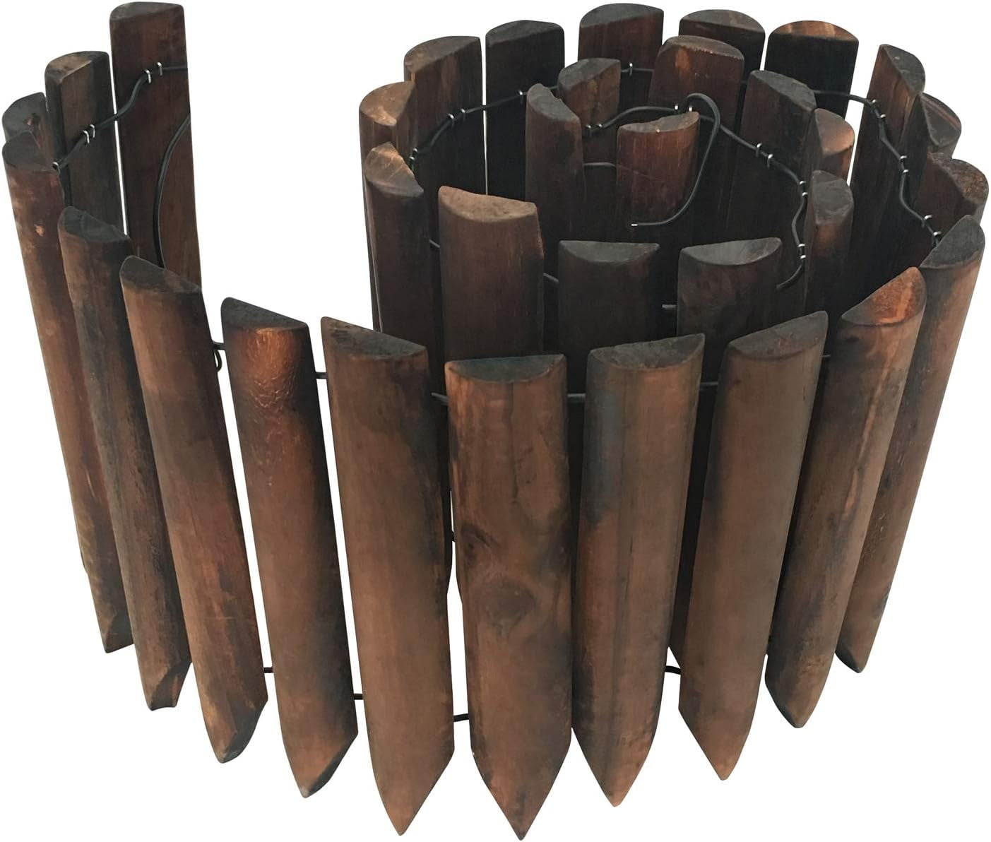 Wood Short Fence Burnt Wood Finish Outdoor Landscape Edging Flexible ...