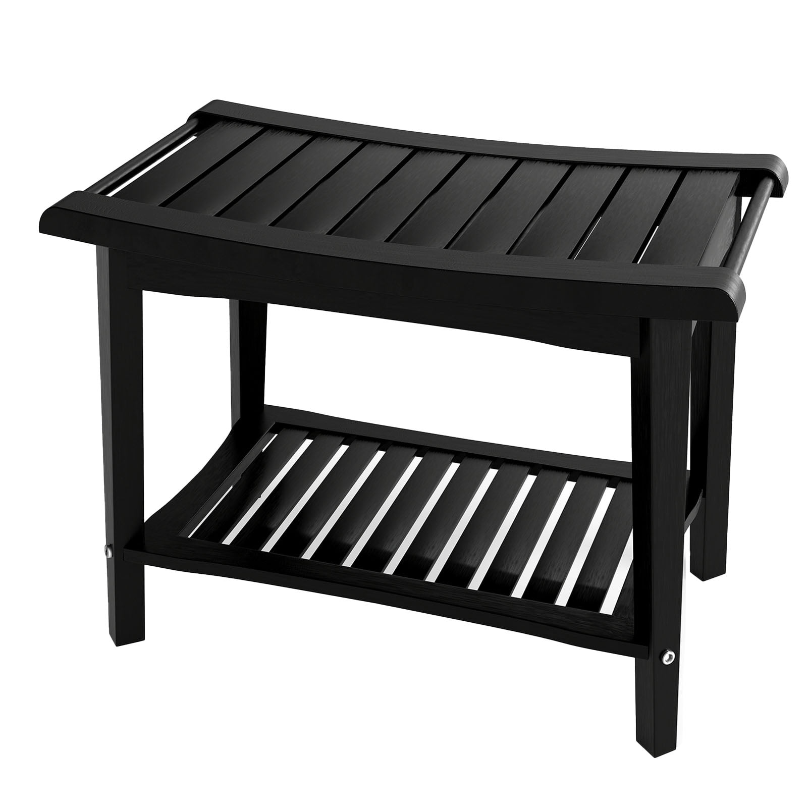 Wood Shower Chair Shower Bench Wood Water Proof Ergonomic Shower Stool ...