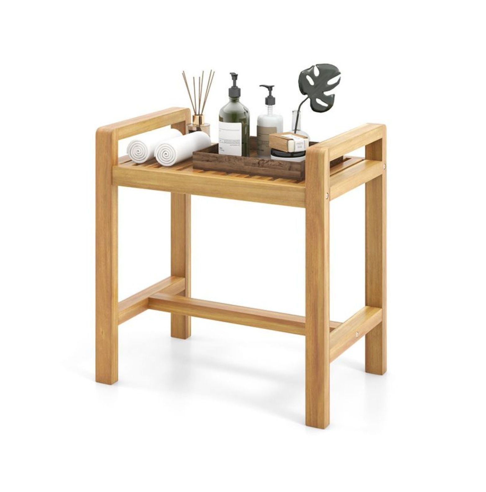 Wood Shower Stool for Bathroom Bath Safety - Walmart.com