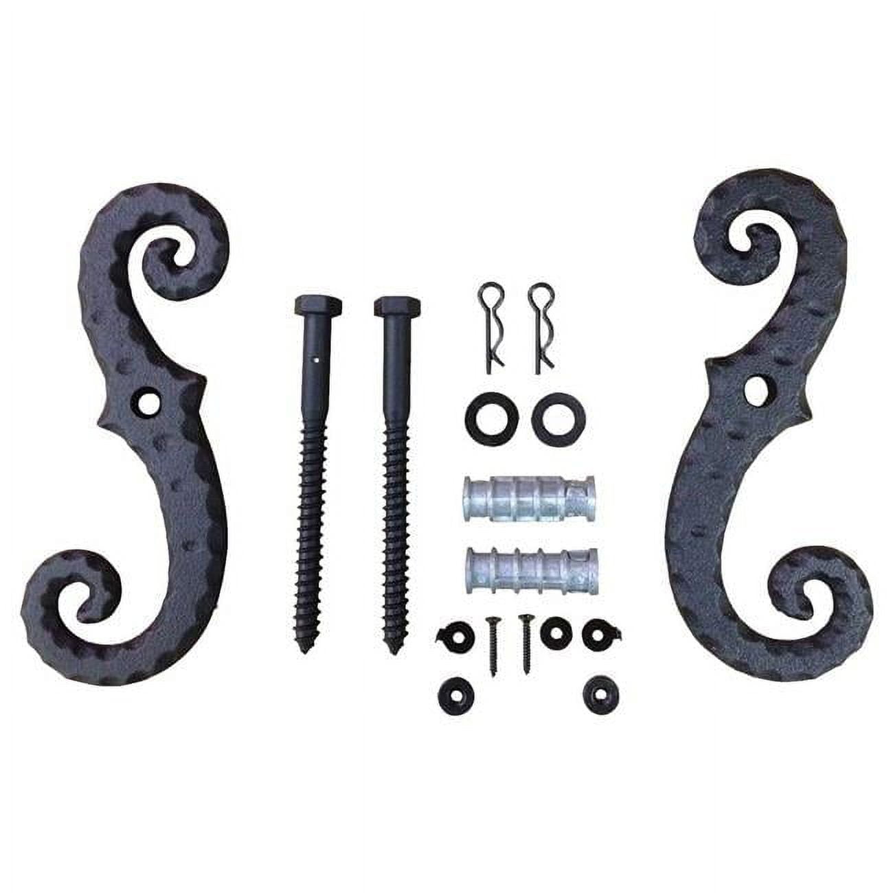 Wood Shutter Hardware Scroll Dog with Lag Bolt Powder Coated Value Pack ...
