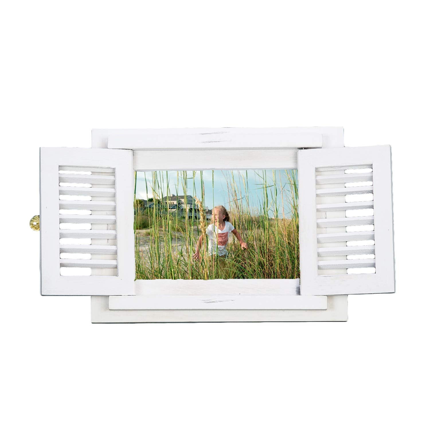 Wood Shutter Photo Frame, Holds a Single 5 Inch X 7 Inch Photo ...