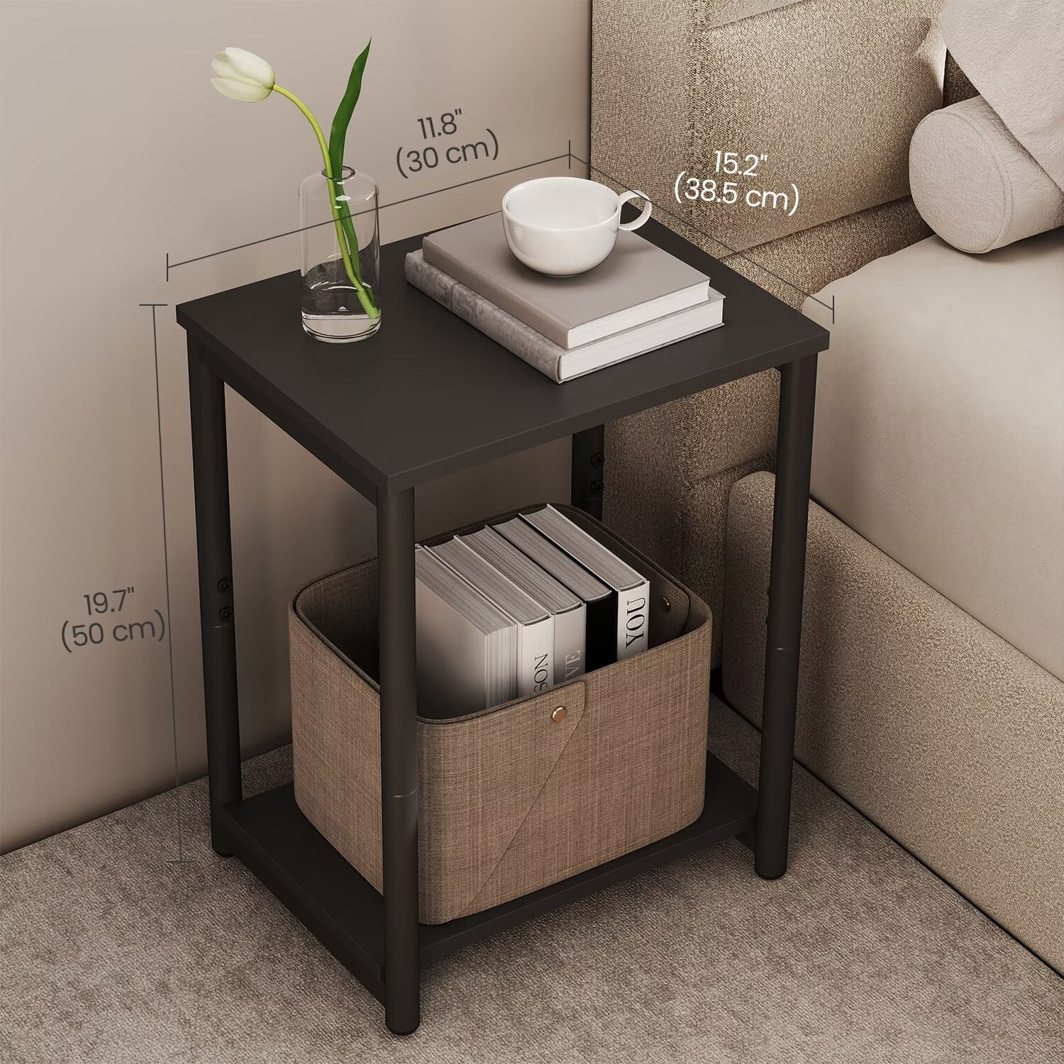Wood Side Table End Table Rectangle Side Table Bathroom Table Stand ...