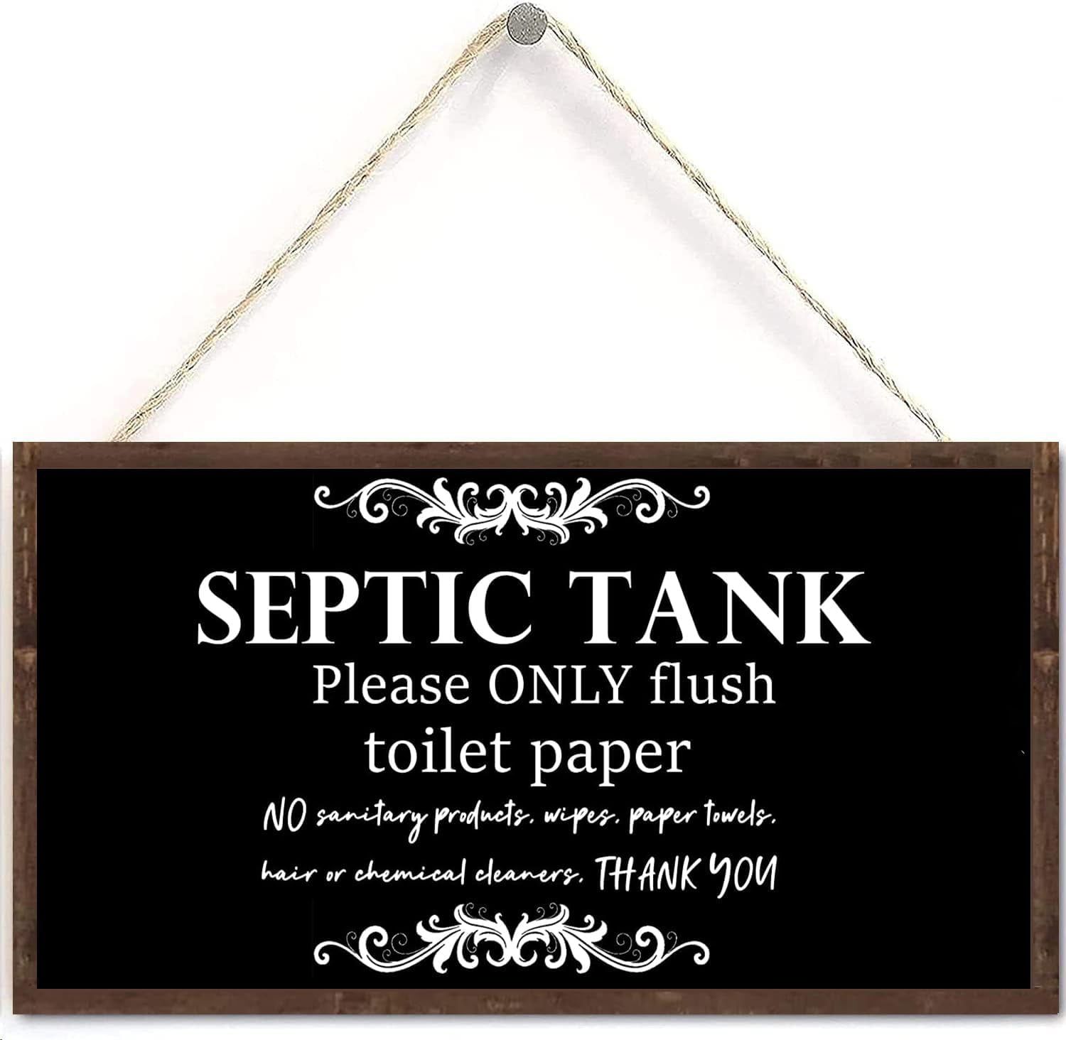 Wood Sign 10x5 Inch Bathroom Quote Wood Sign-Septic Tank Sign, Toilet ...