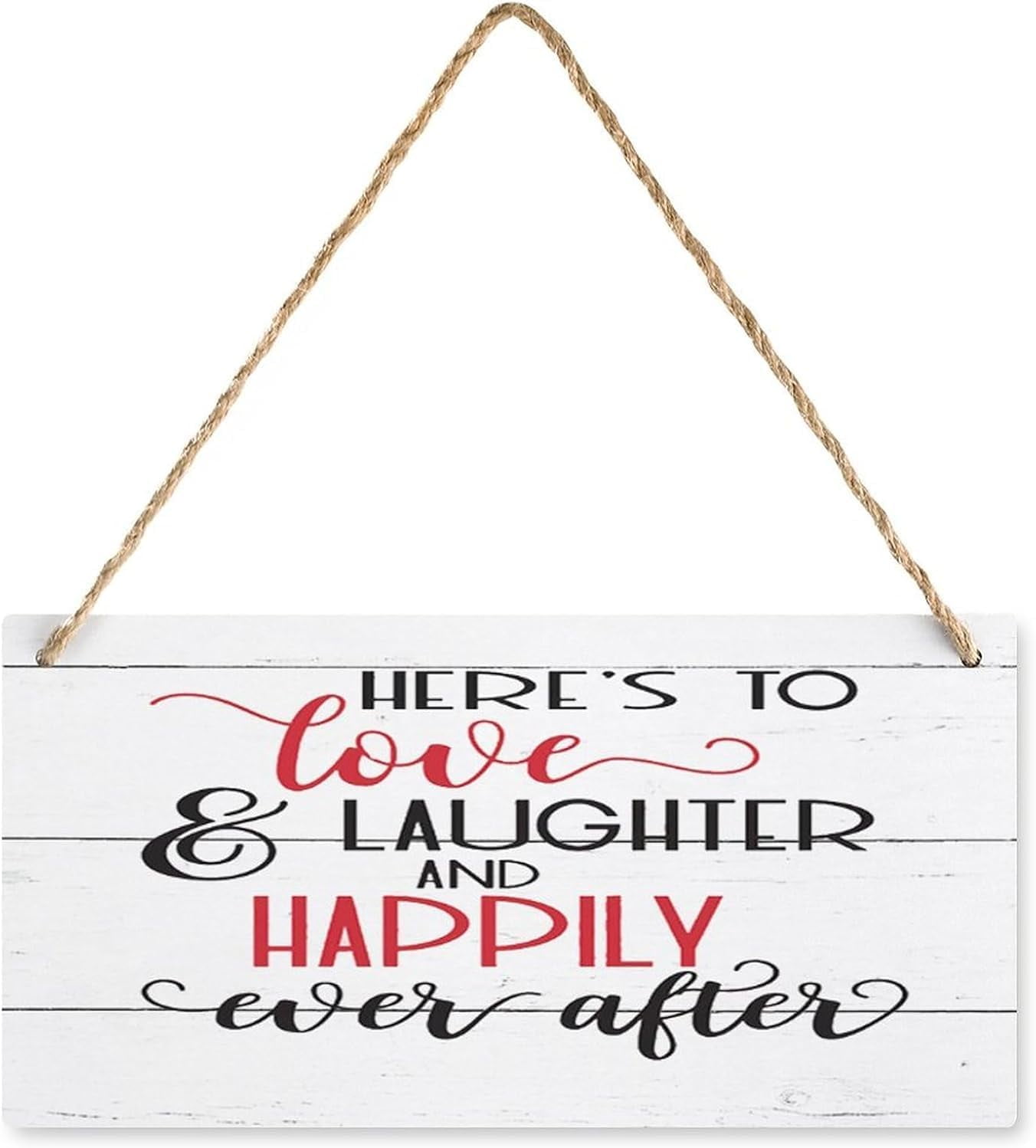 Wood Sign 10x5 Inch Happily Ever After Funny Wall Signs Farmhouse ...