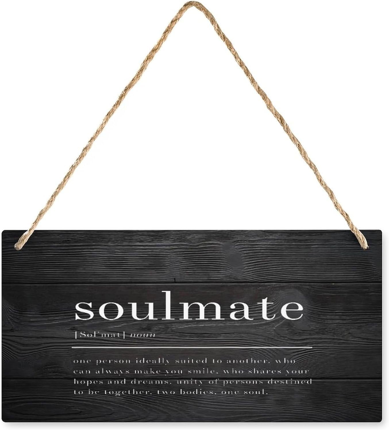 Wood Sign 10x5 Inch Soulmate Plaque Dictionary Definition Wooden Oak ...