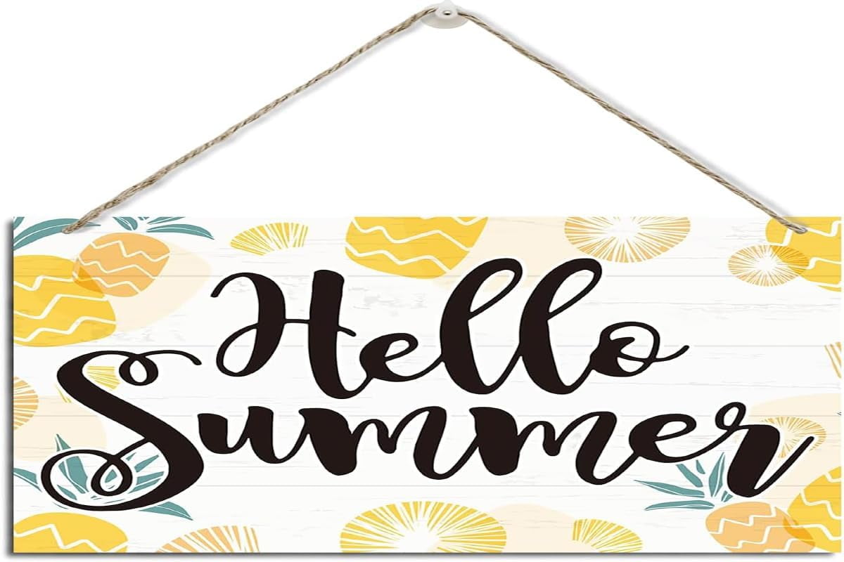 Wood Sign 10x5 Inch Summer Wood Sign Hello Summer Sign Hello Summer ...