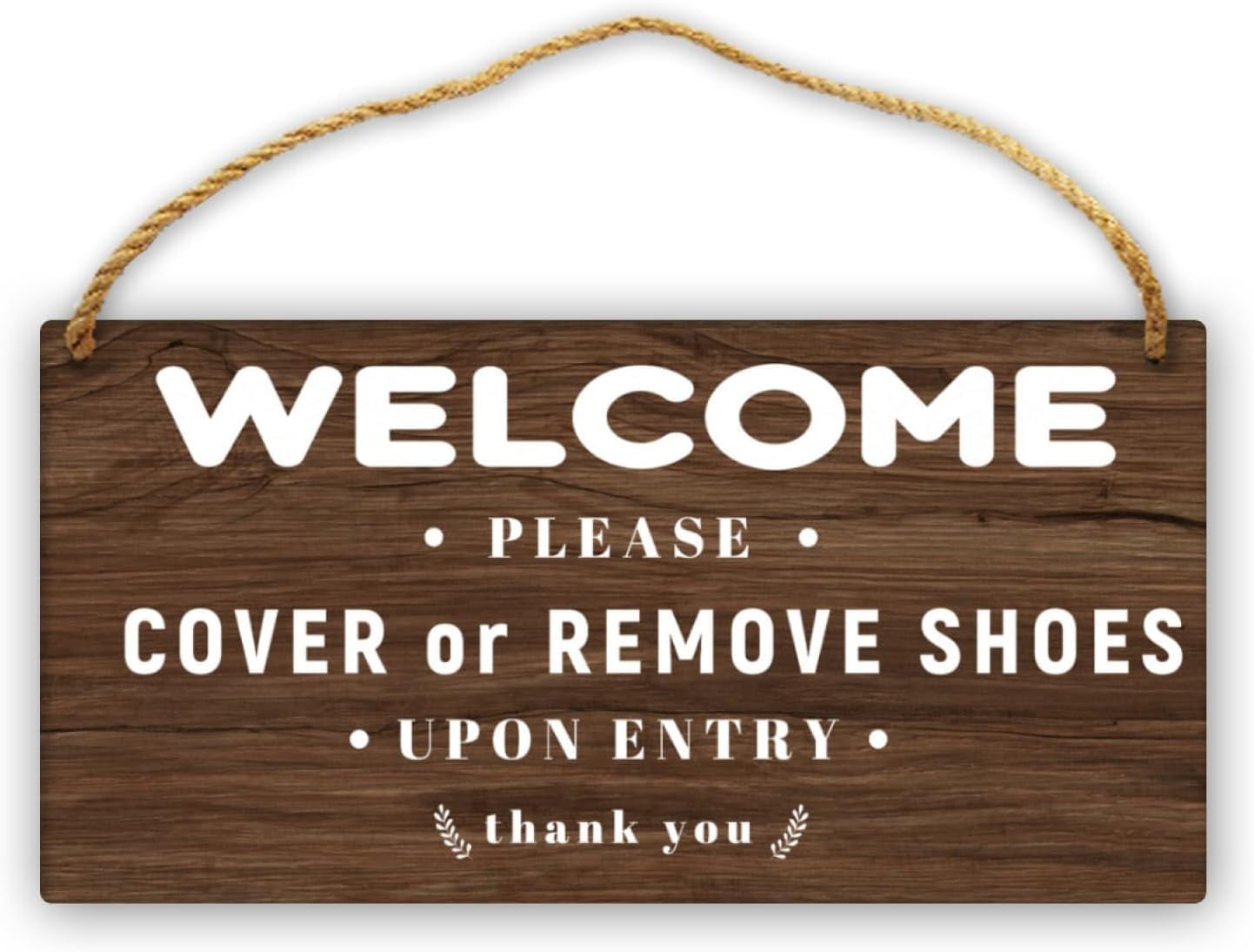 Wood Sign 10x5 Inch Welcome Please Remove Your Shoes Sign Funny Wooden ...