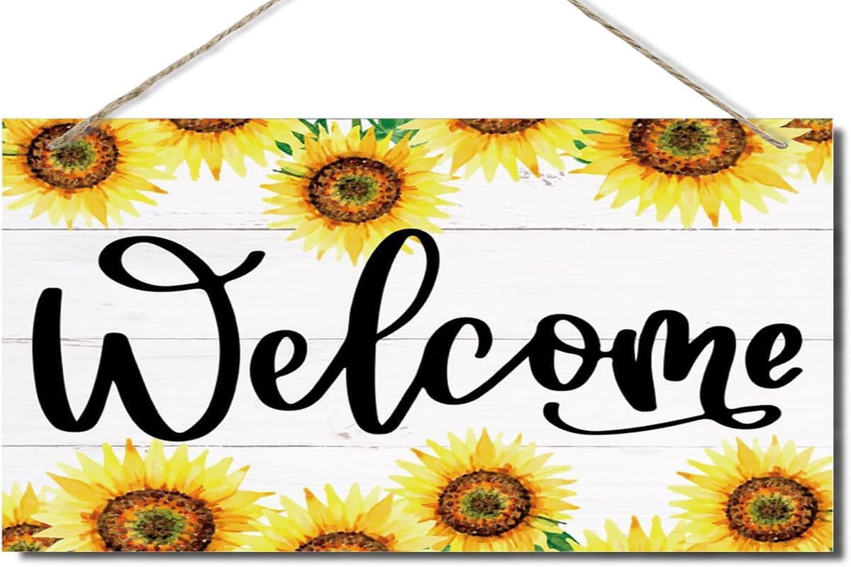 Wood Sign 10x5 Inch Welcome Sign Welcome Door Hanger Decorative For ...