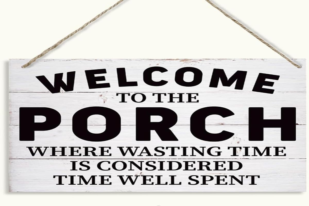 Wood Sign 10x5 Inch Welcome To The Porch Sign Rustic Door Sign Front ...