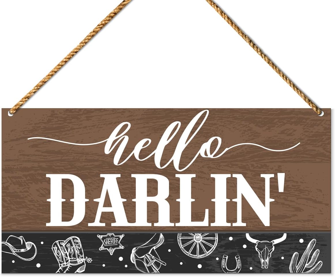 Wood Sign 10x5 Inch Western Sign Farmhouse Hanging Signation for Home ...