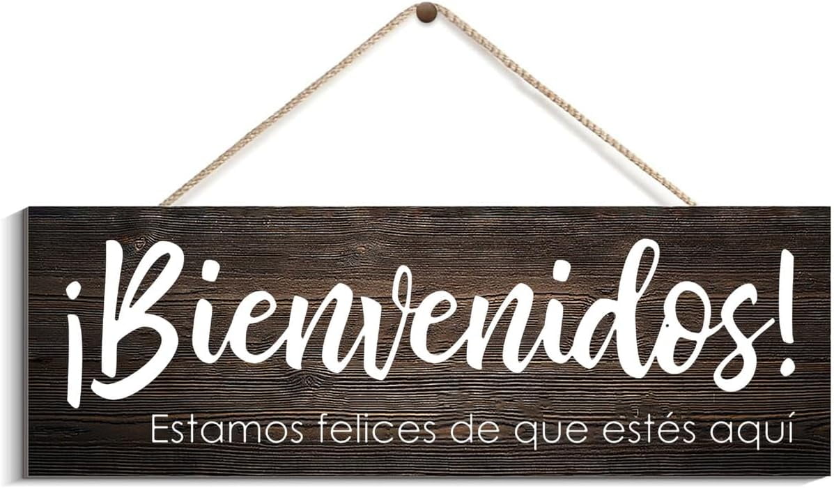 Wood Sign 10x5 Inch Wooden Sign Room Decorations Bienvenidos Estamos ...