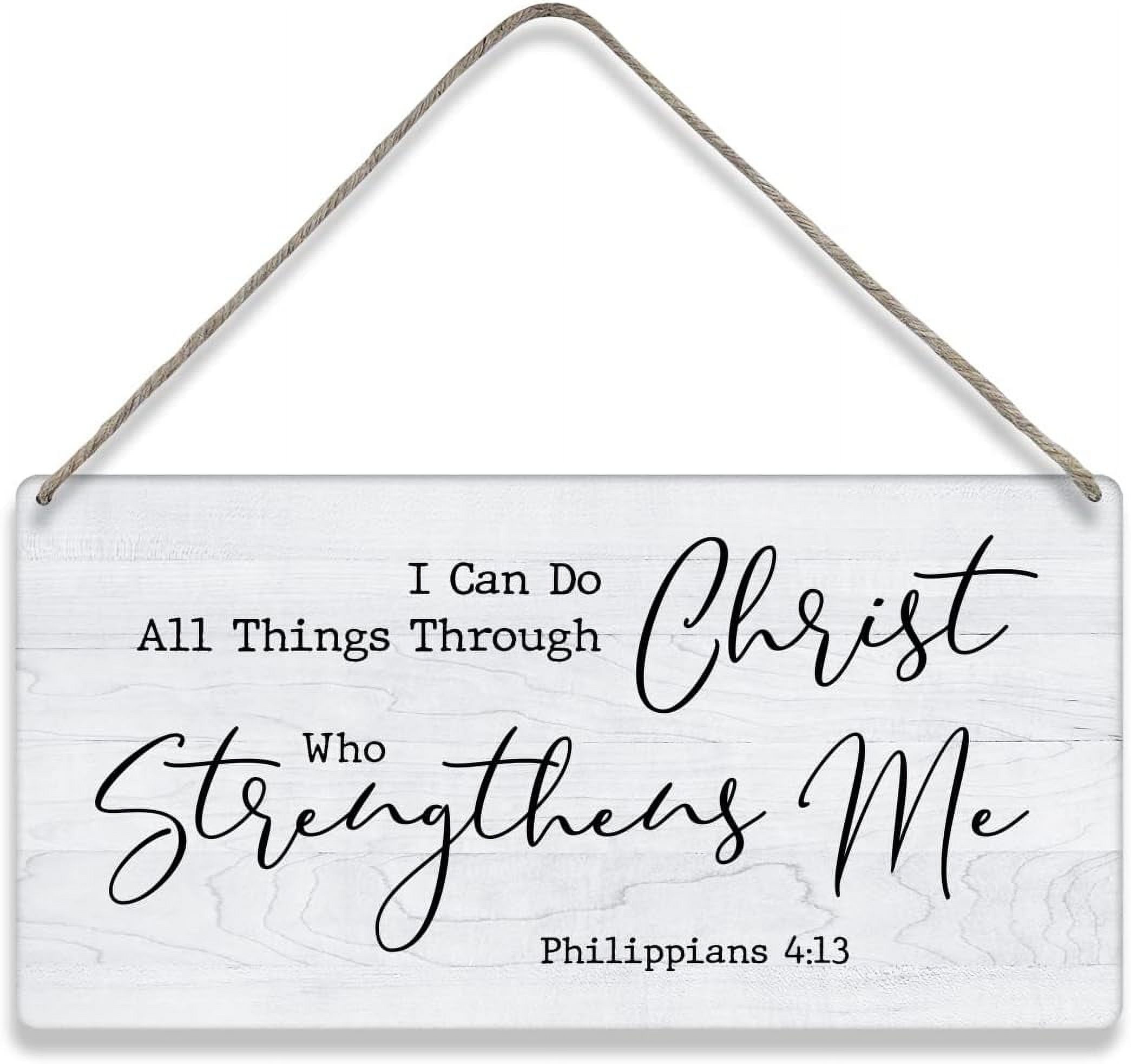 Wood Sign 10x5 Inch Wooden sign,Bible Verse Home Wall Decor I Can Do ...